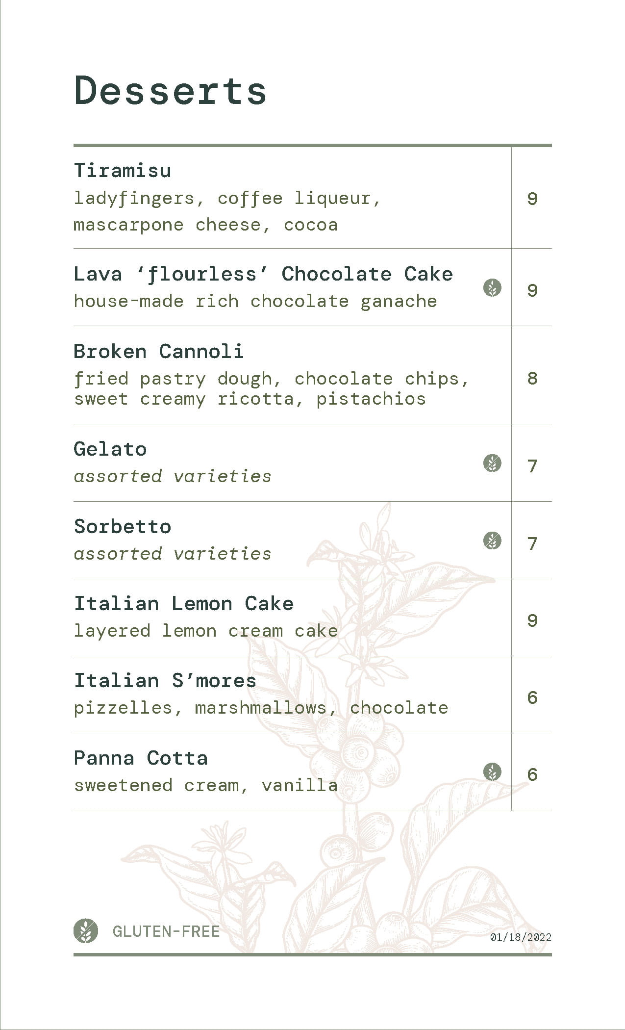 Menu • IL Mio
