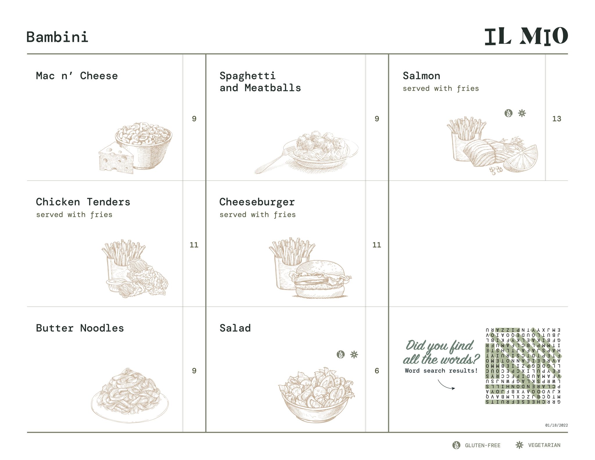 Menu • IL Mio Italian Restaurant
